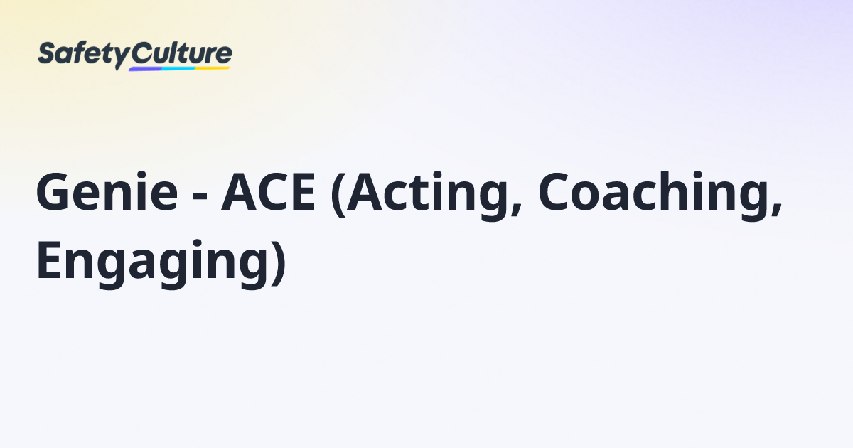 Genie - ACE (Acting, Coaching, Engaging) | Free Template