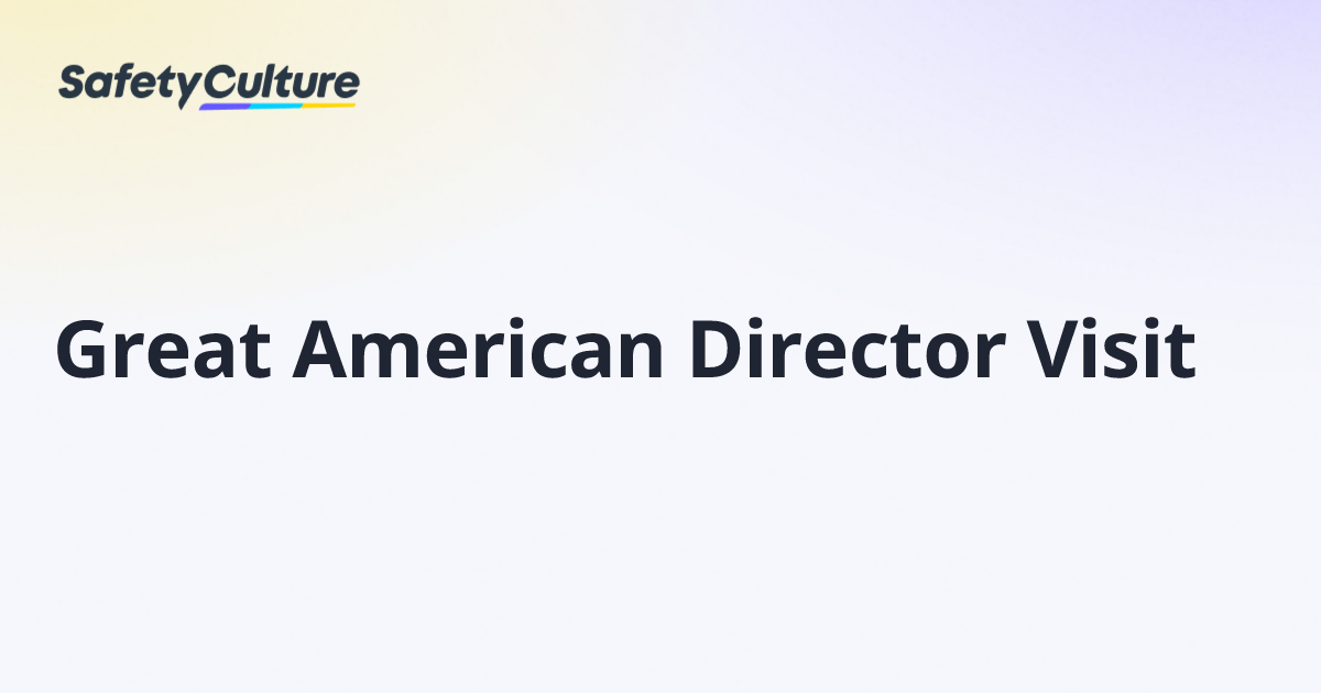 Great American Director Visit | Free Template