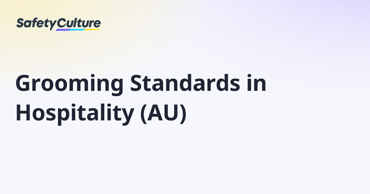 Grooming Standards in Hospitality (AU) | Free Course