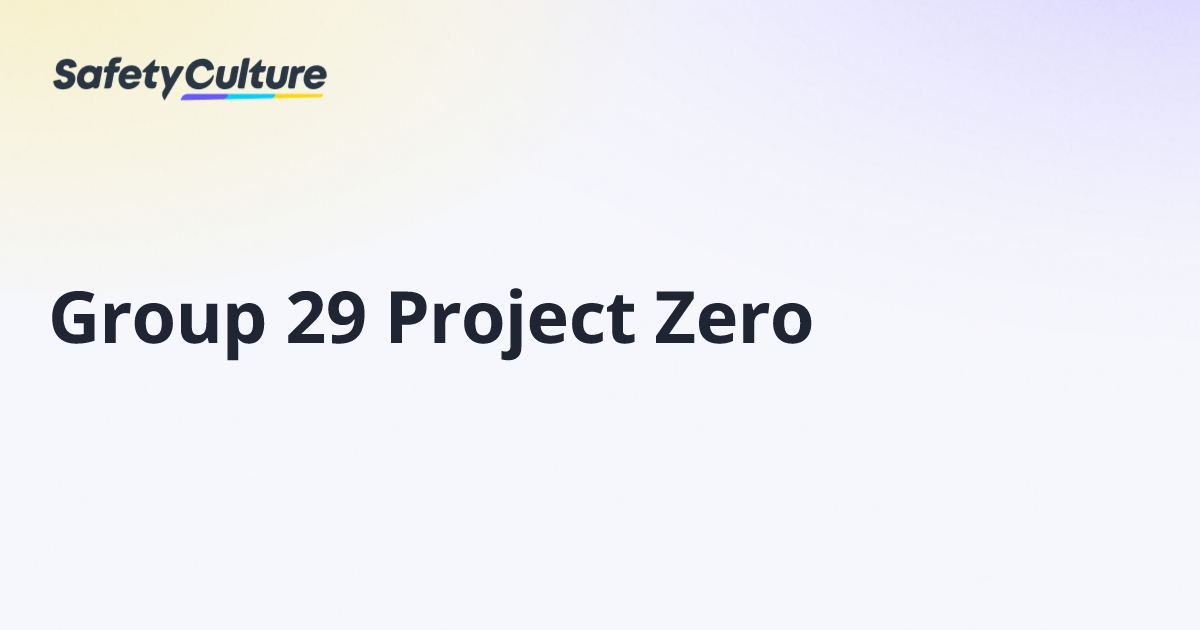 Group 29 Project Zero | Free Template