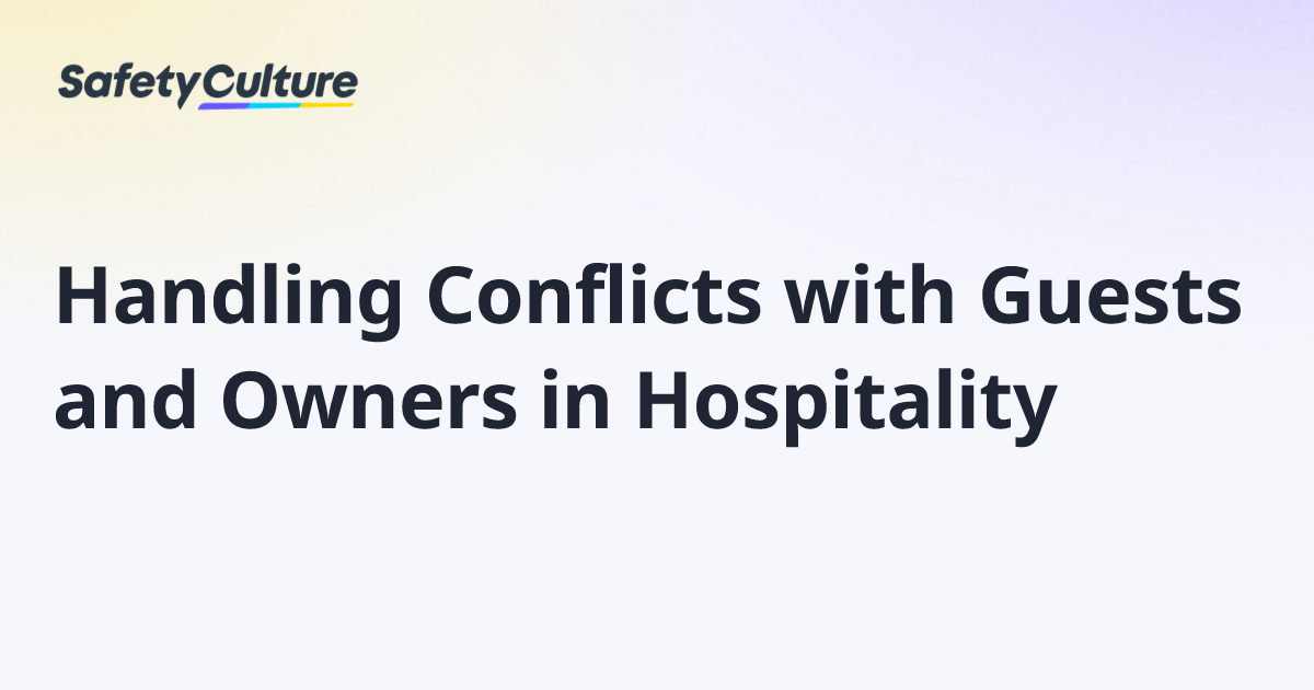 Handling Conflicts with Guests and Owners in Hospitality | Free Course