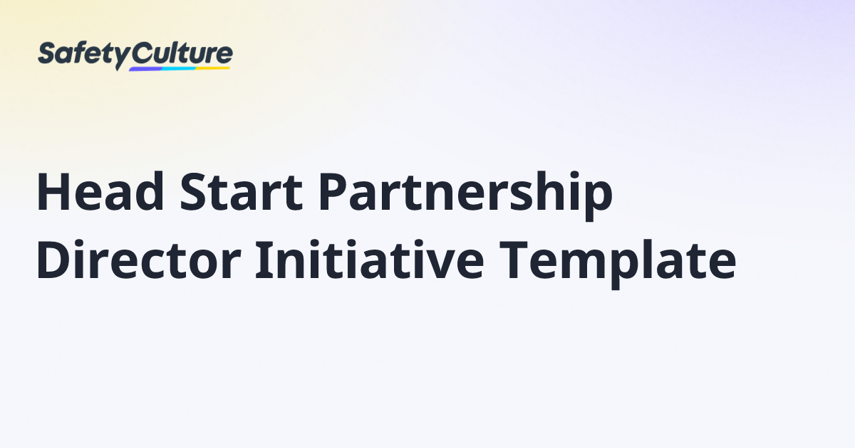 Head Start Partnership Director Initiative Template | Free Template