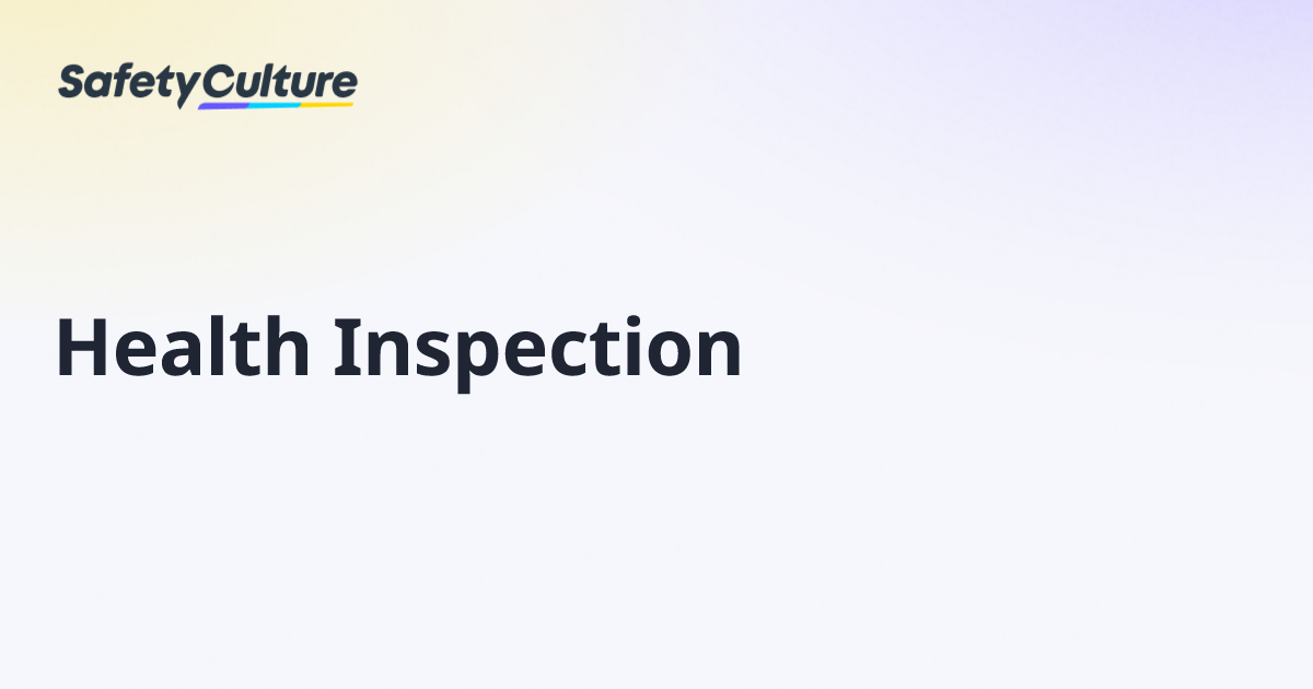 Health Inspection | Free Template