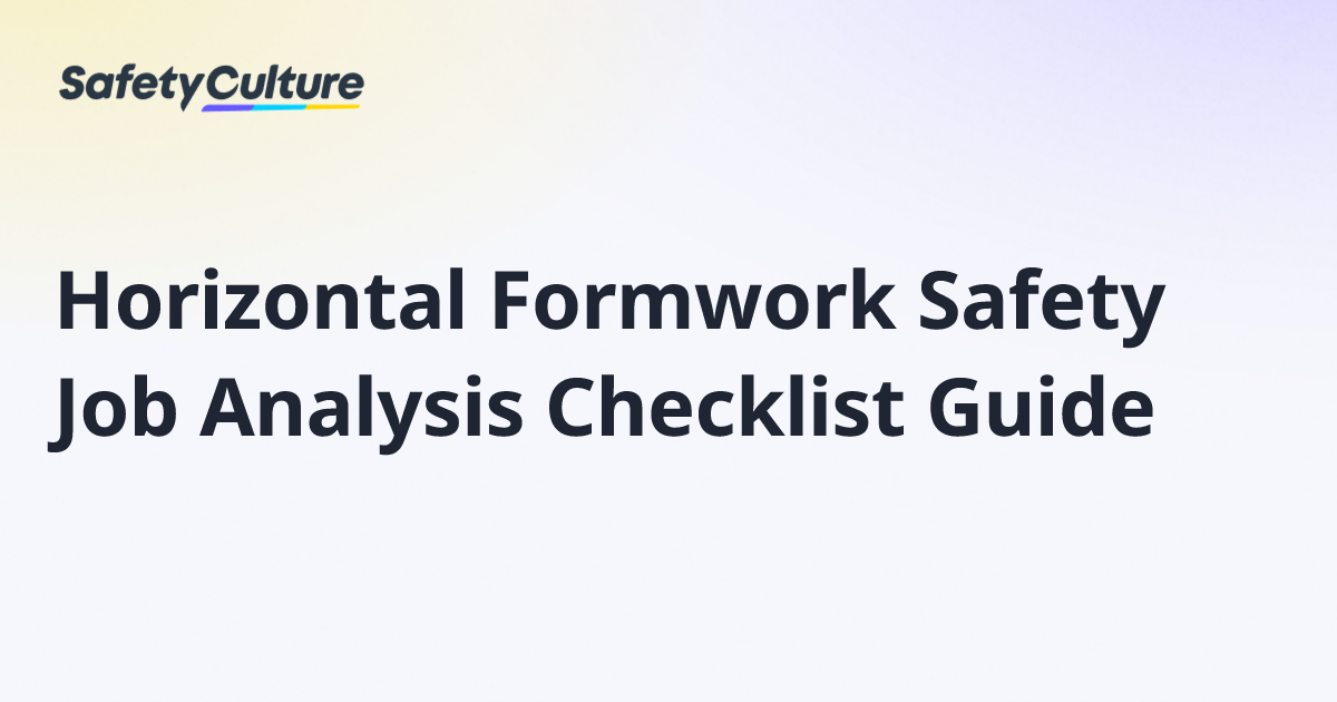 Horizontal Formwork Safety Job Analysis Checklist Guide | Free Template