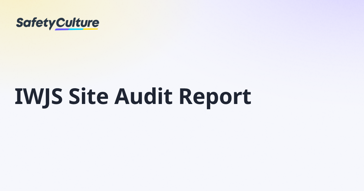 IWJS Site Audit Report | Free Template