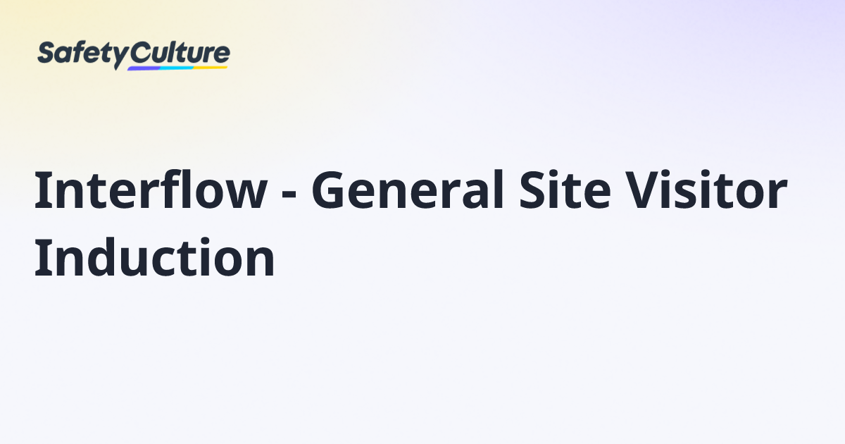Interflow - General Site Visitor Induction | Free Template