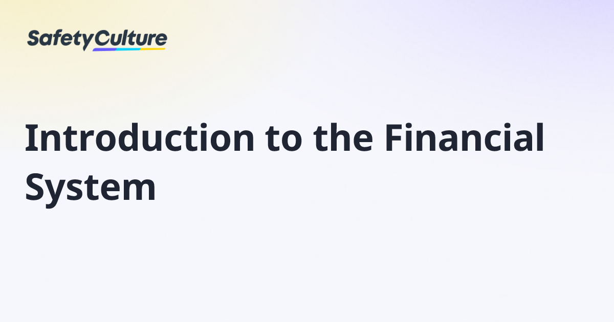Introduction to the Financial System | Free Course