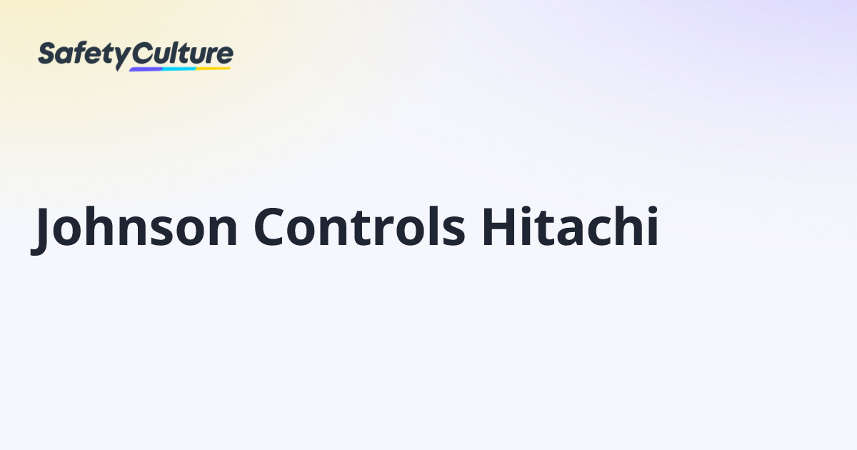 Johnson Controls Hitachi | Free Template