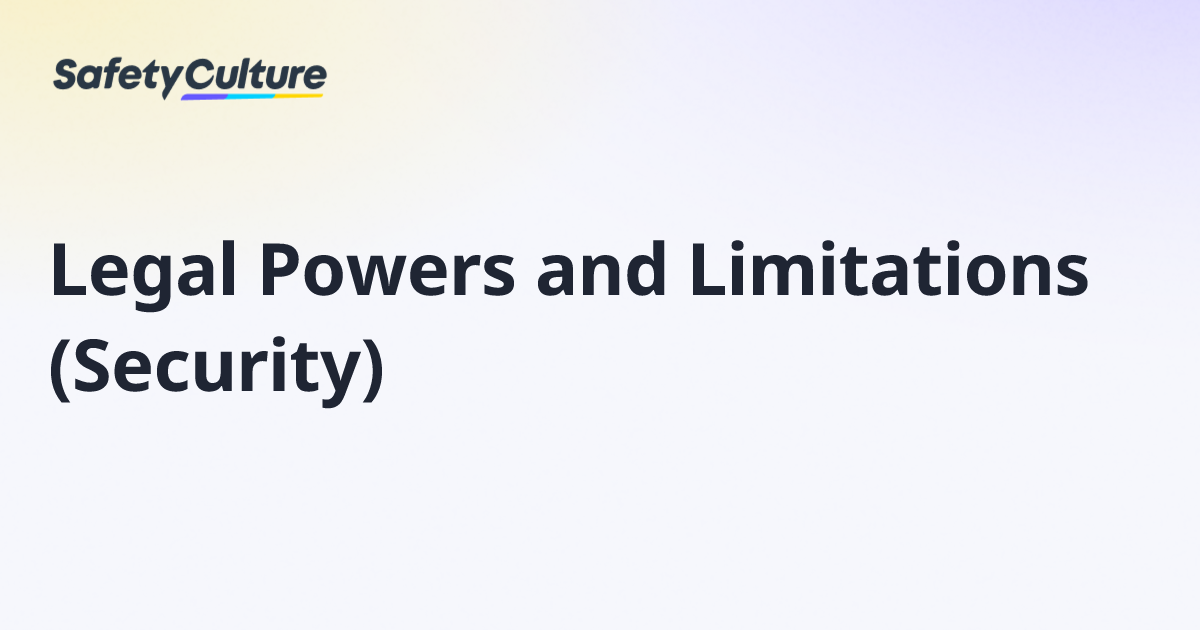 Legal Powers and Limitations (Security) | Free Course