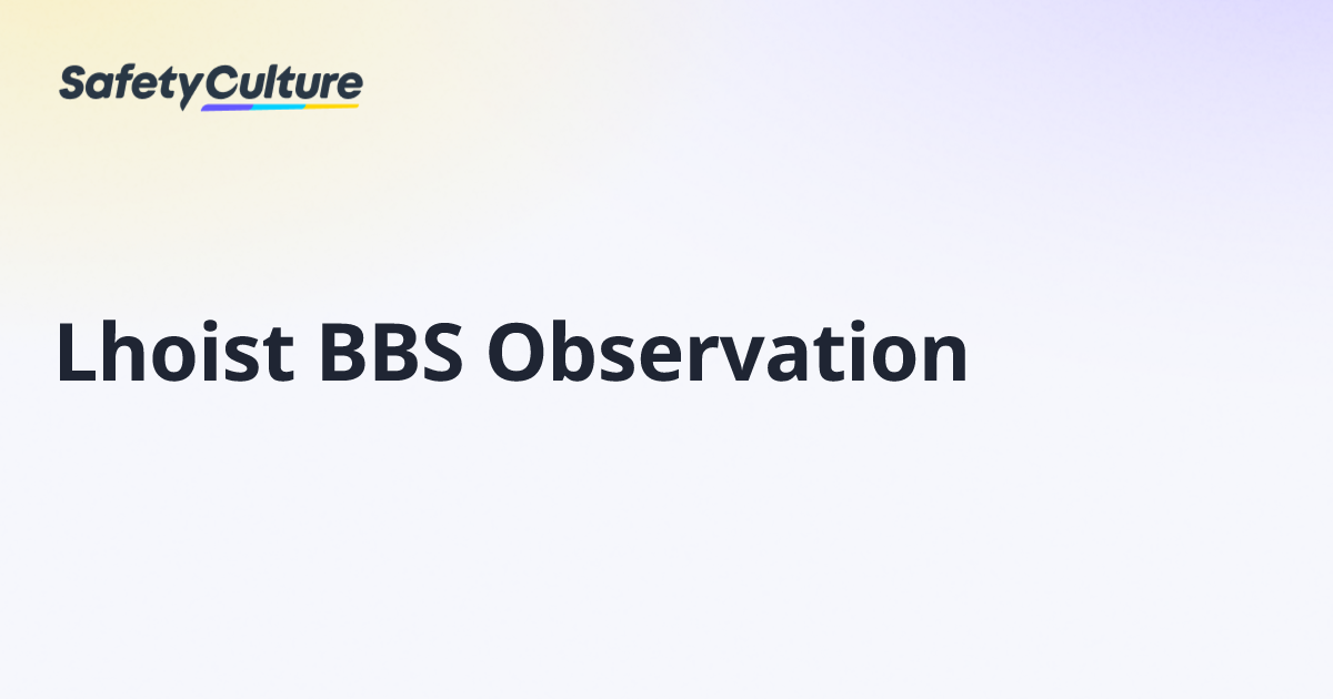 Lhoist BBS Observation | Free Template
