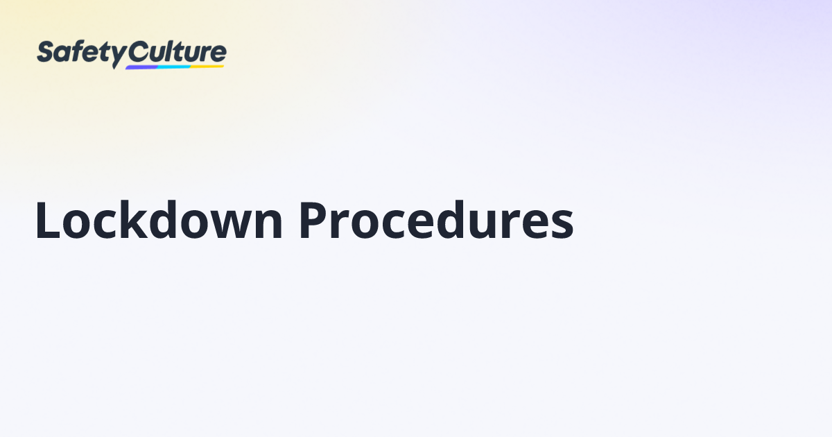 Lockdown Procedures | Free Template