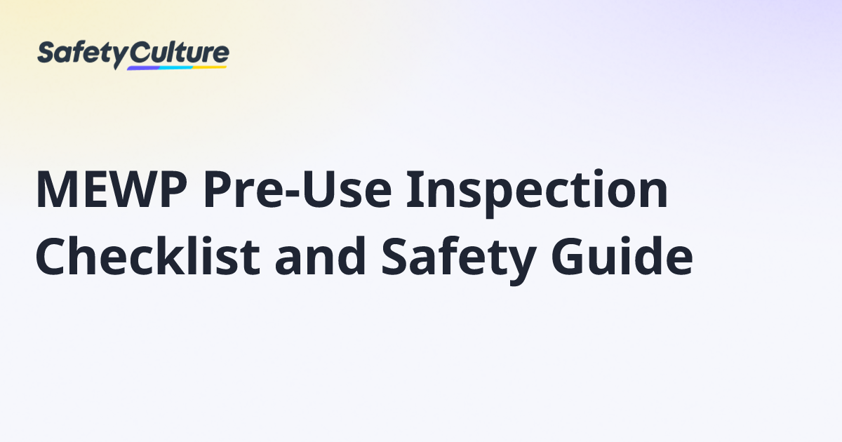 MEWP Pre-Use Inspection Checklist and Safety Guide | Free Template