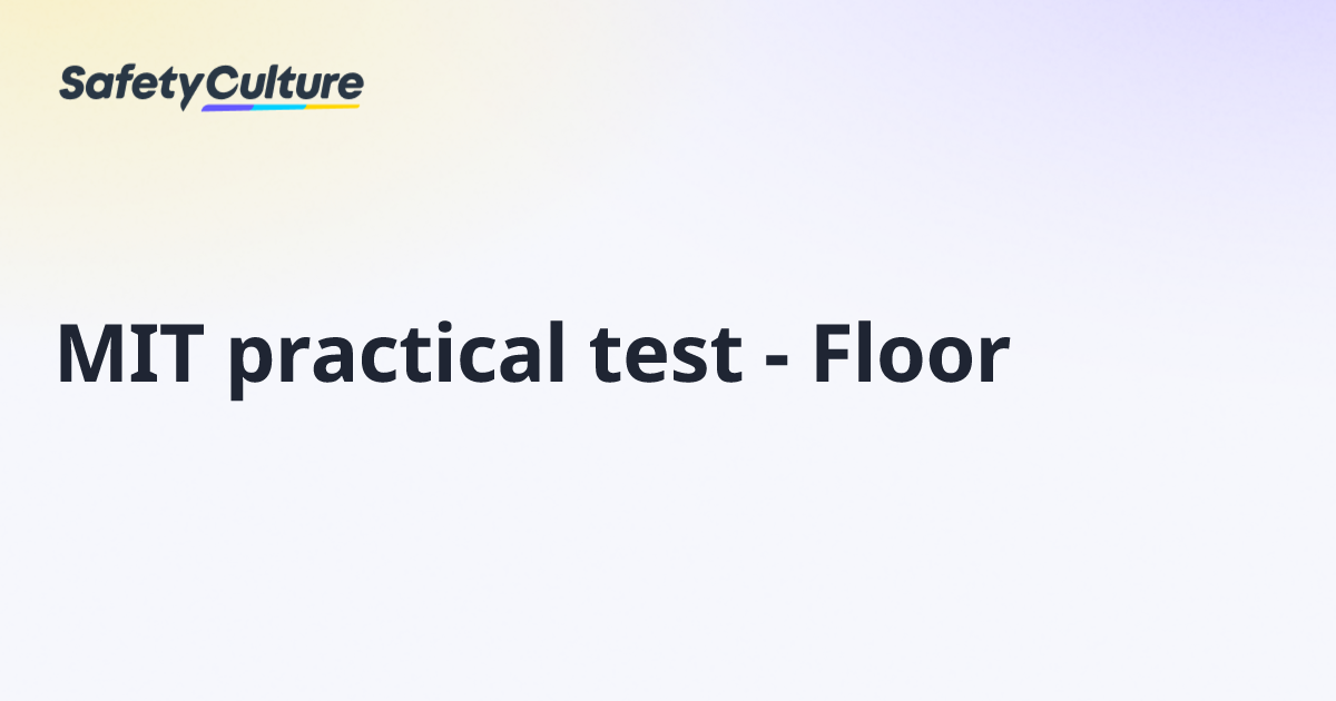 MIT practical test - Floor | Free Template