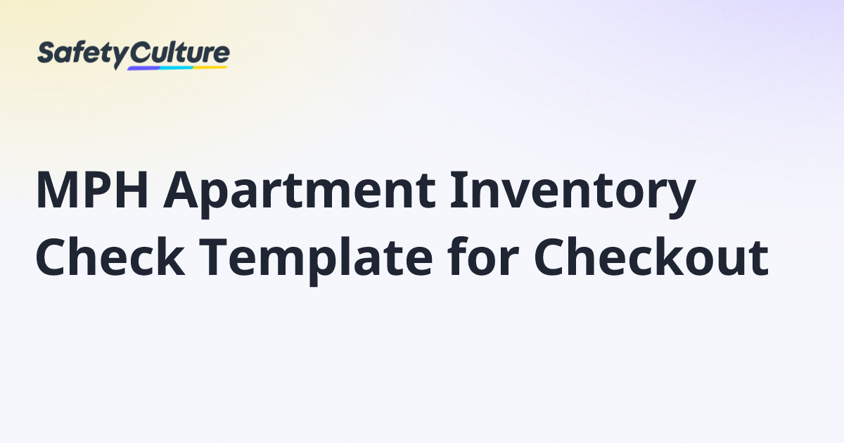 MPH Apartment Inventory Check Template for Checkout | Free Template