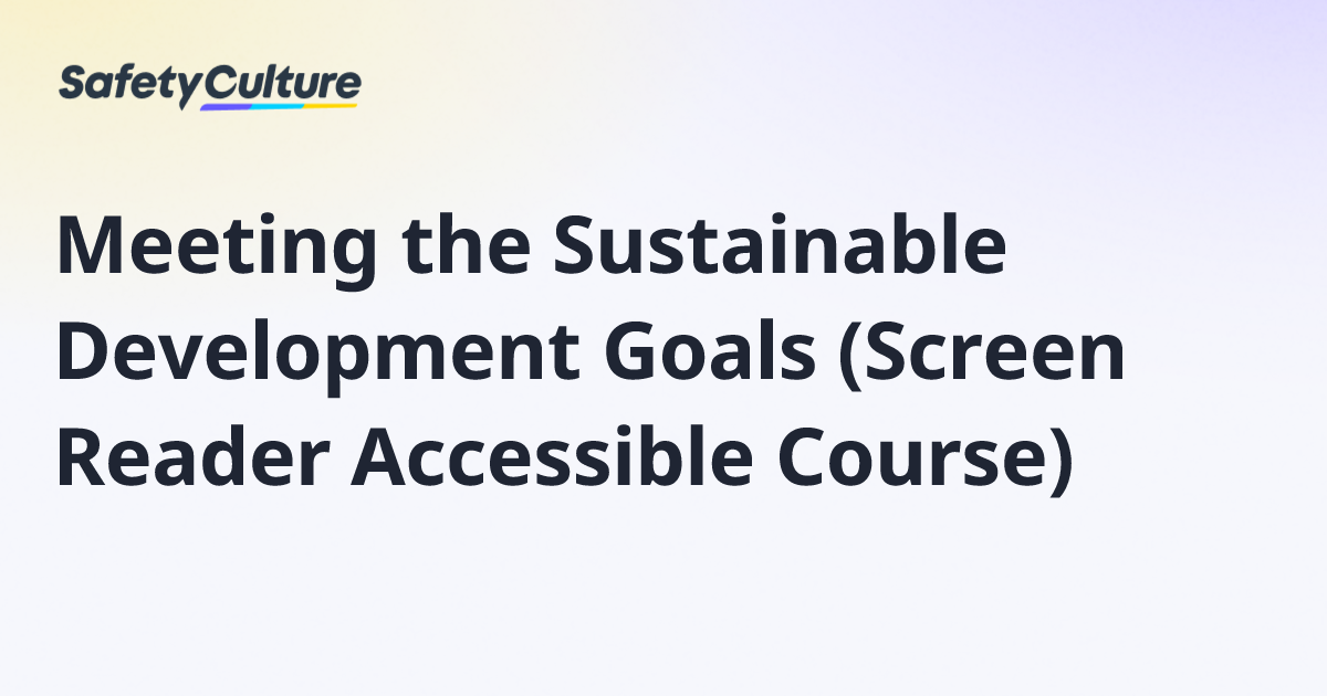 Meeting the Sustainable Development Goals (Screen Reader Accessible ...
