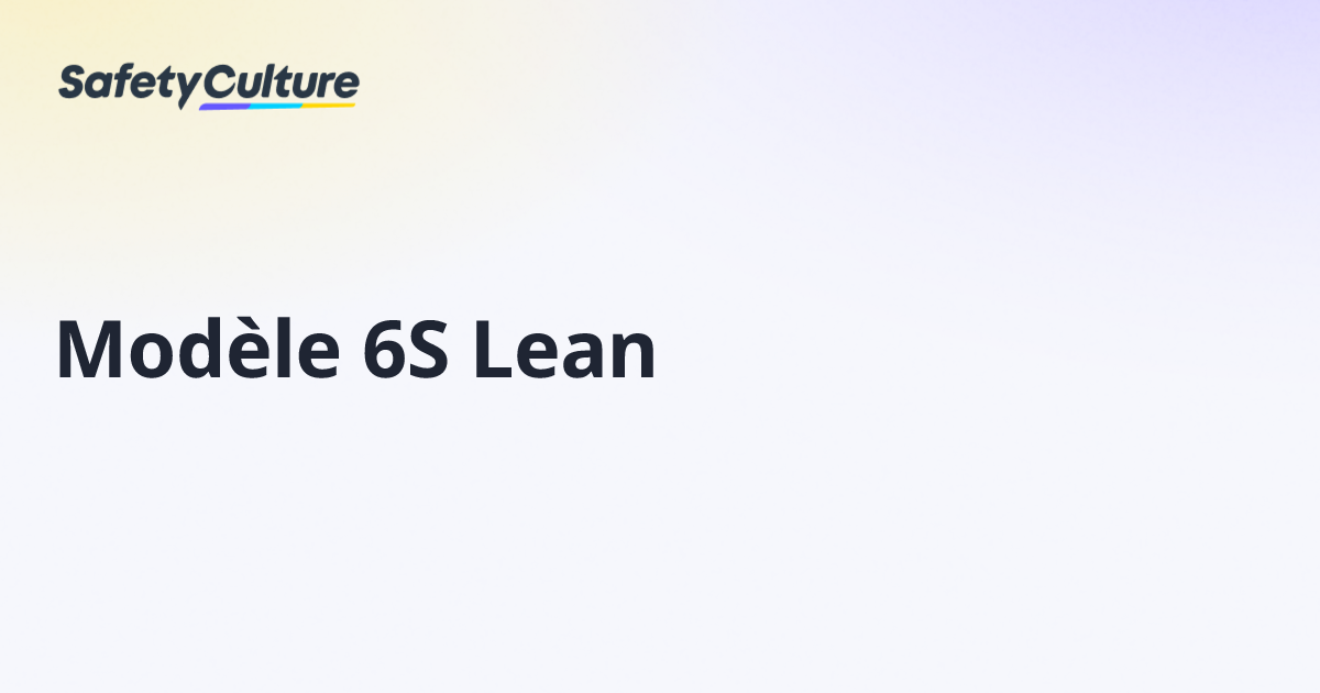 Modèle 6S Lean | Free Template