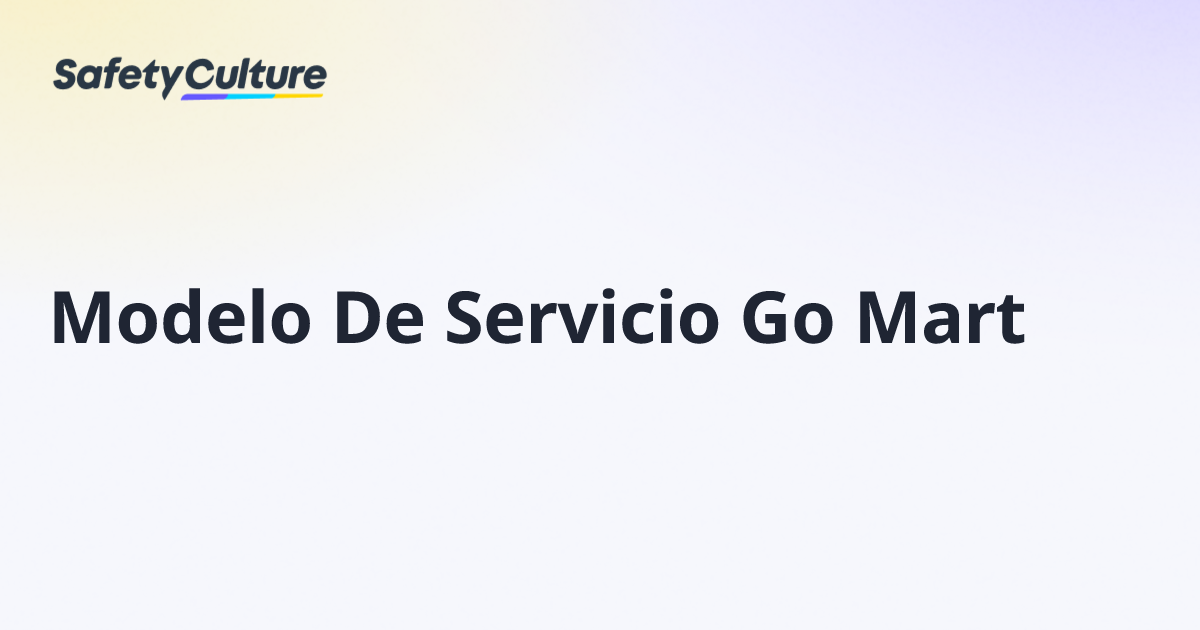 Modelo De Servicio Go Mart | Free Template