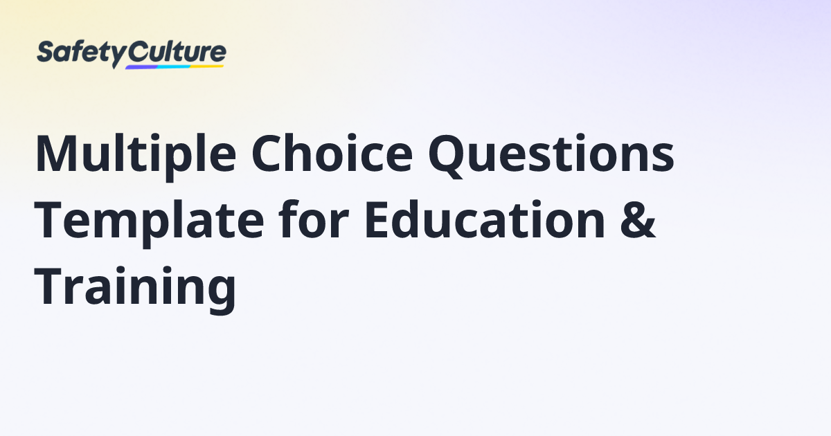 Multiple Choice Questions Template for Education & Training | Free Template
