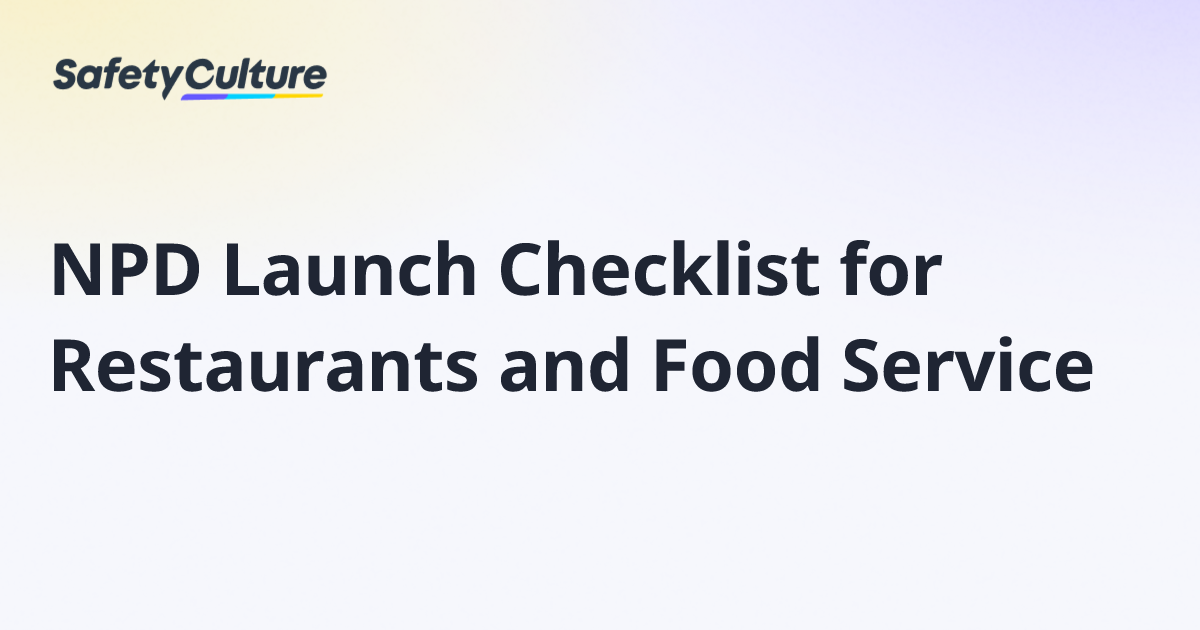 NPD Launch Checklist for Restaurants and Food Service | Free Template
