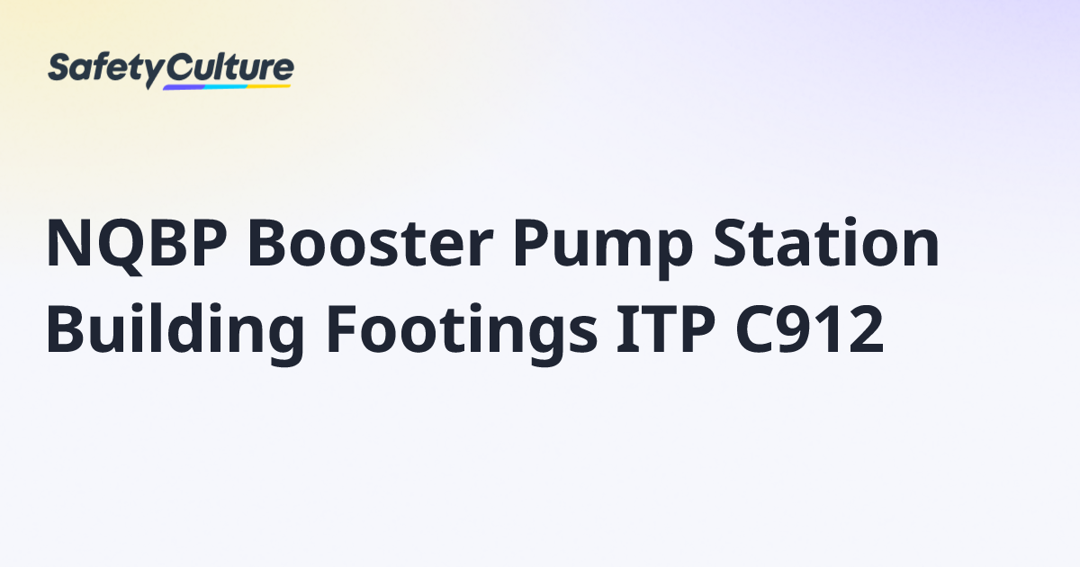 NQBP Booster Pump Station Building Footings ITP C912 | Free Template