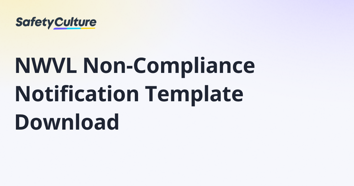 NWVL Non-Compliance Notification Template Download | Free Template
