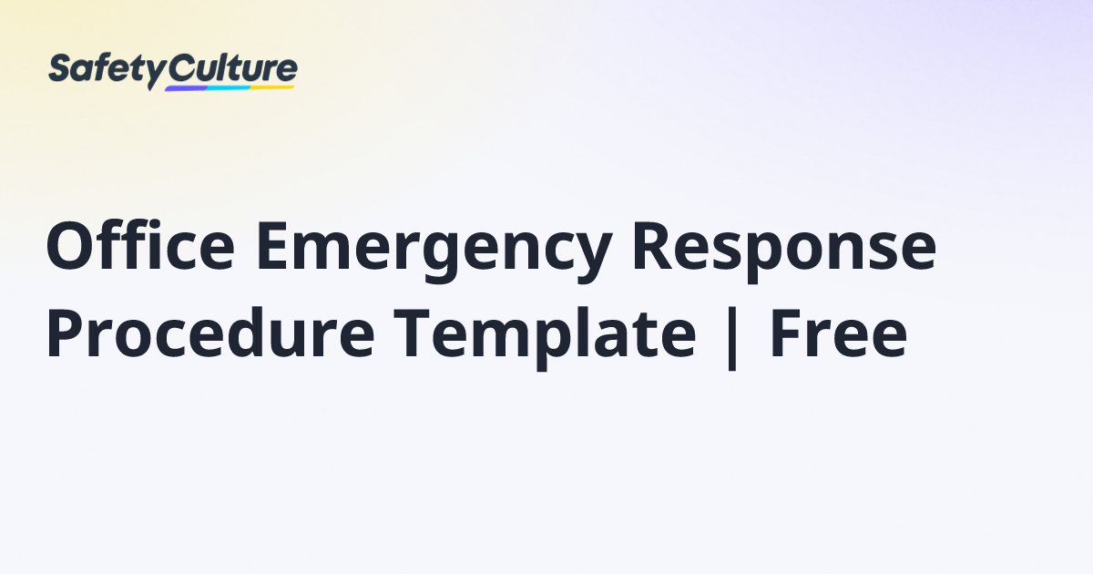 Office Emergency Response Procedure Template | Free | Free Template