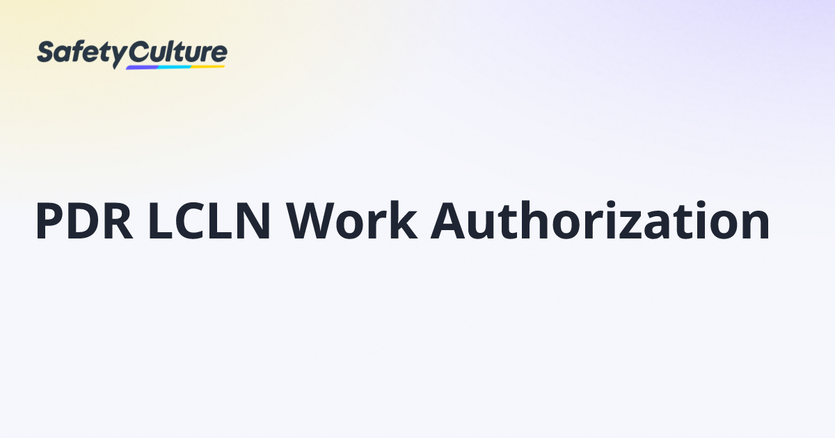 PDR LCLN Work Authorization | Free Template