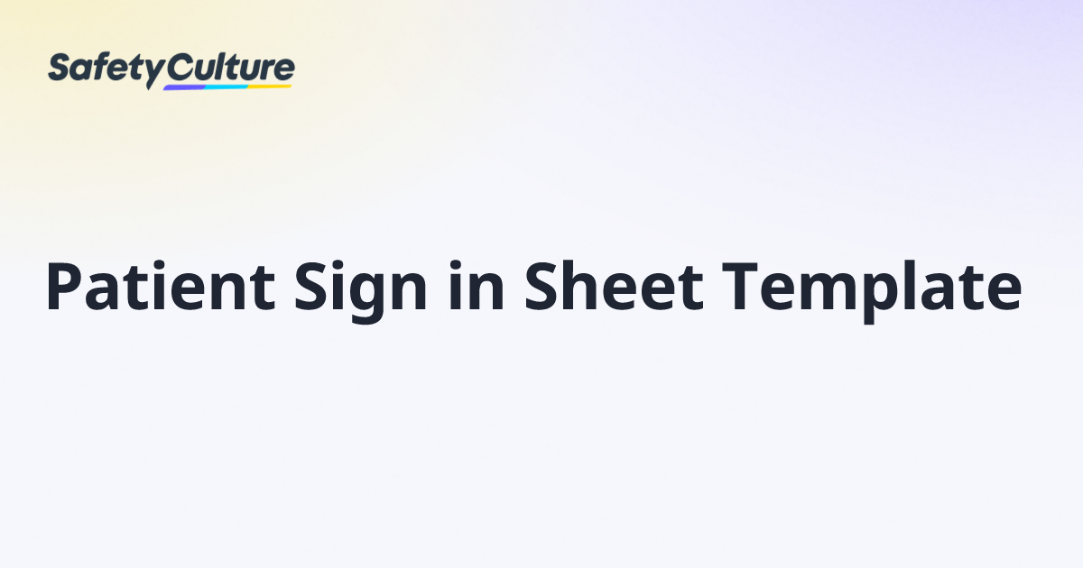Patient Sign in Sheet Template | Free Template