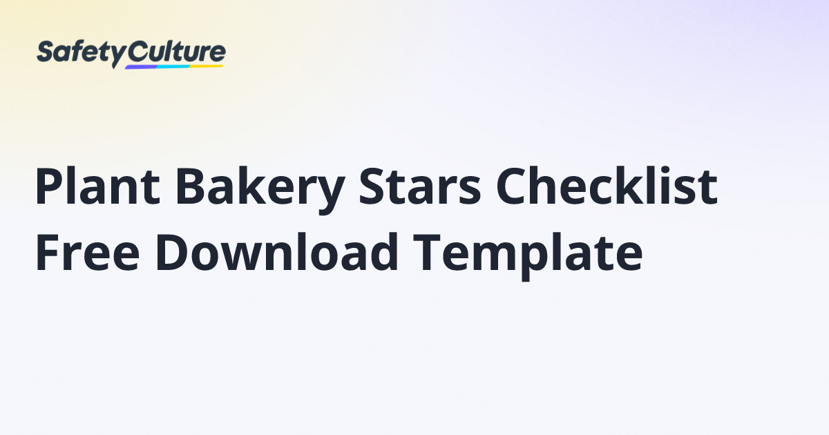 Plant Bakery Stars Checklist Free Download Template | Free Template