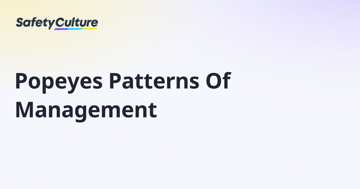 Popeyes Patterns Of Management | Free Template