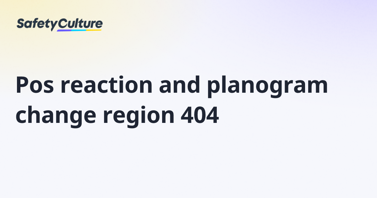 Pos reaction and planogram change region 404 | Free Template