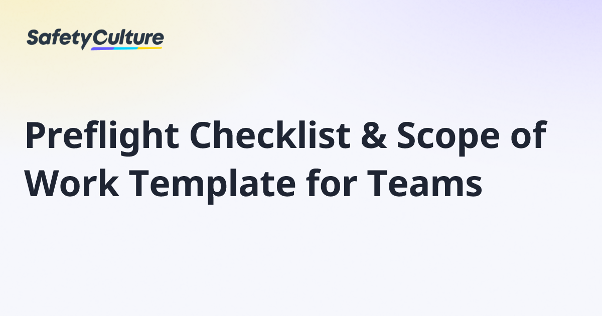 Preflight Checklist & Scope of Work Template for Teams | Free Template