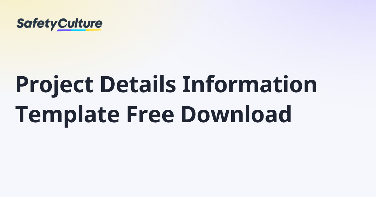 Project Details Information Template Free Download | Free Template