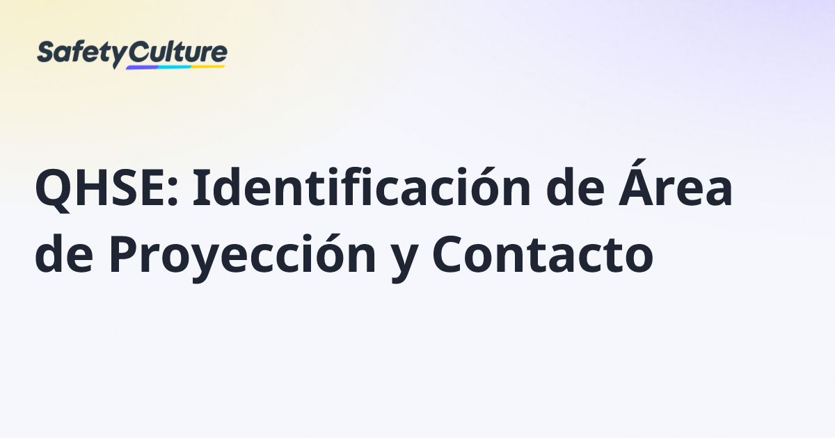 QHSE: Identificación de Área de Proyección y Contacto | Free Template