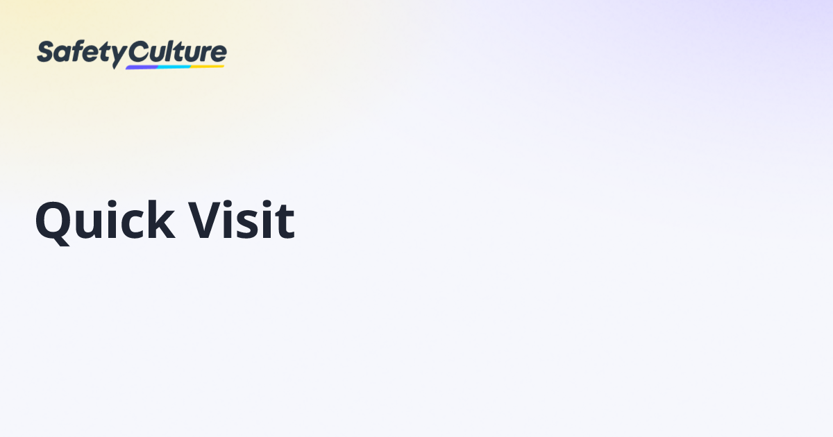 Quick Visit | Free Template
