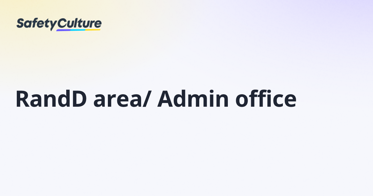 RandD area/ Admin office | Free Template