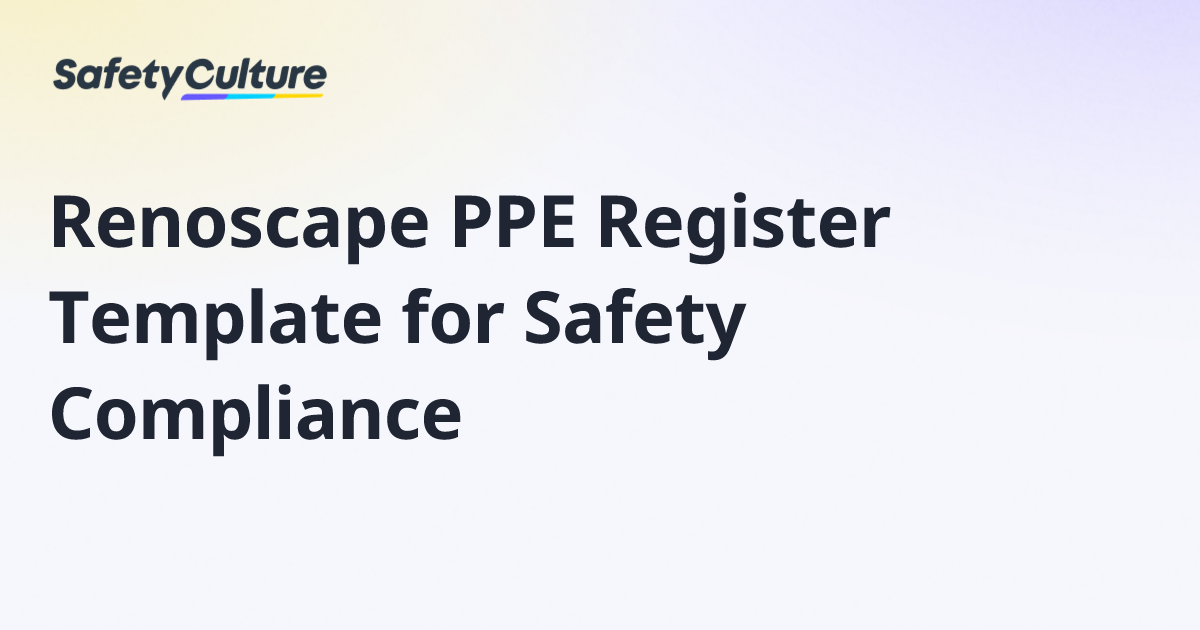 Renoscape PPE Register Template for Safety Compliance | Free Template
