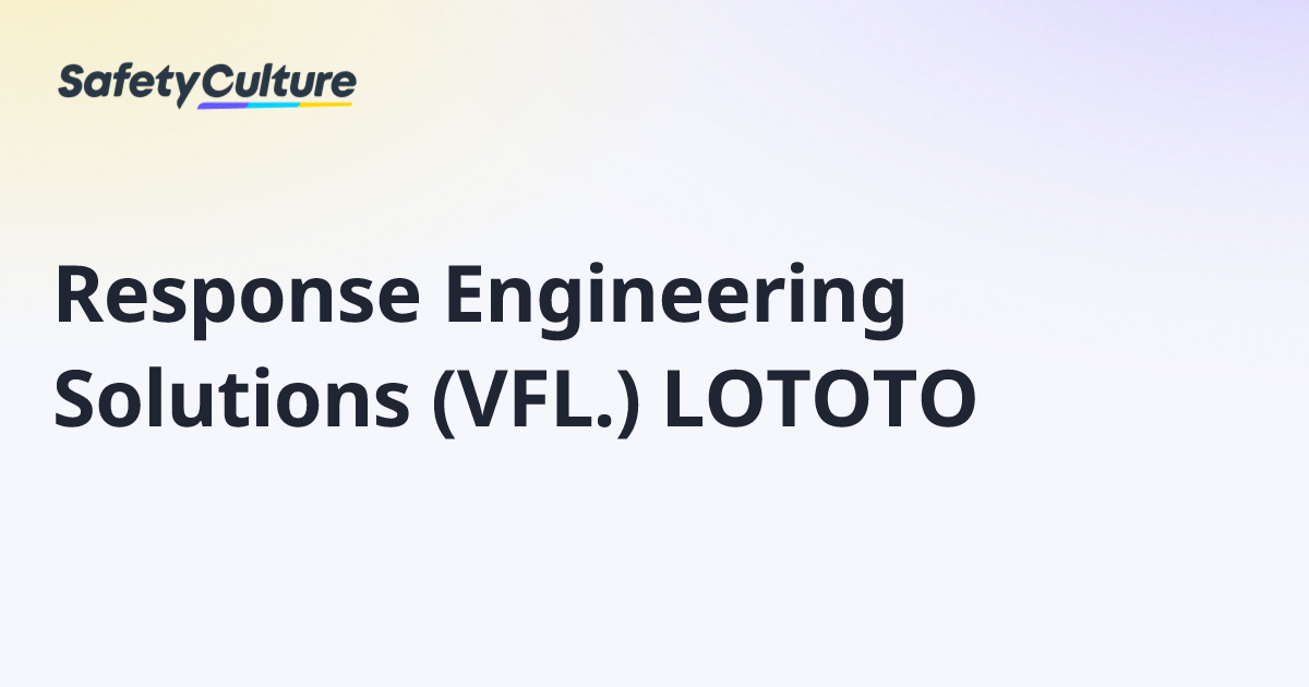 Response Engineering Solutions (VFL.) LOTOTO | Free Template