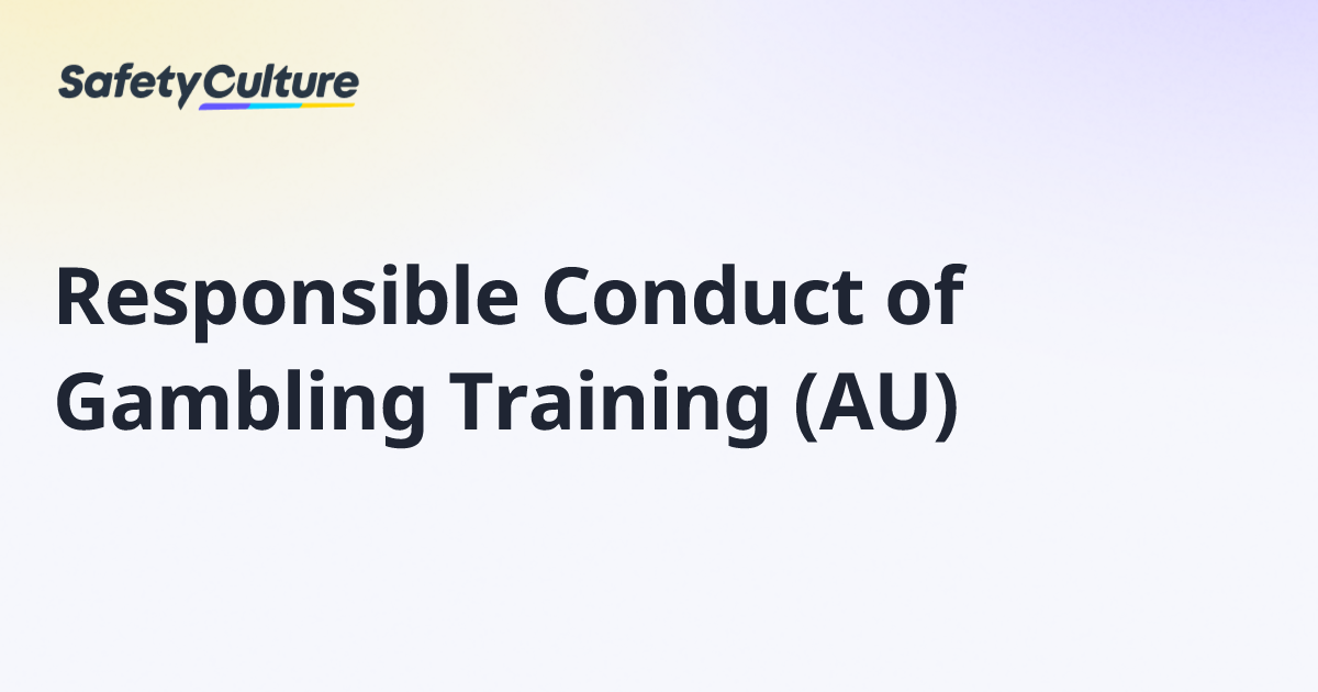 Responsible Conduct of Gambling Training (AU) | Free Course