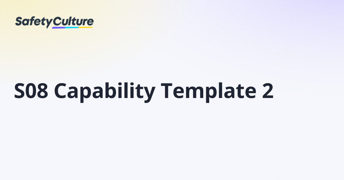 S08 Capability Template 2 | Free Template