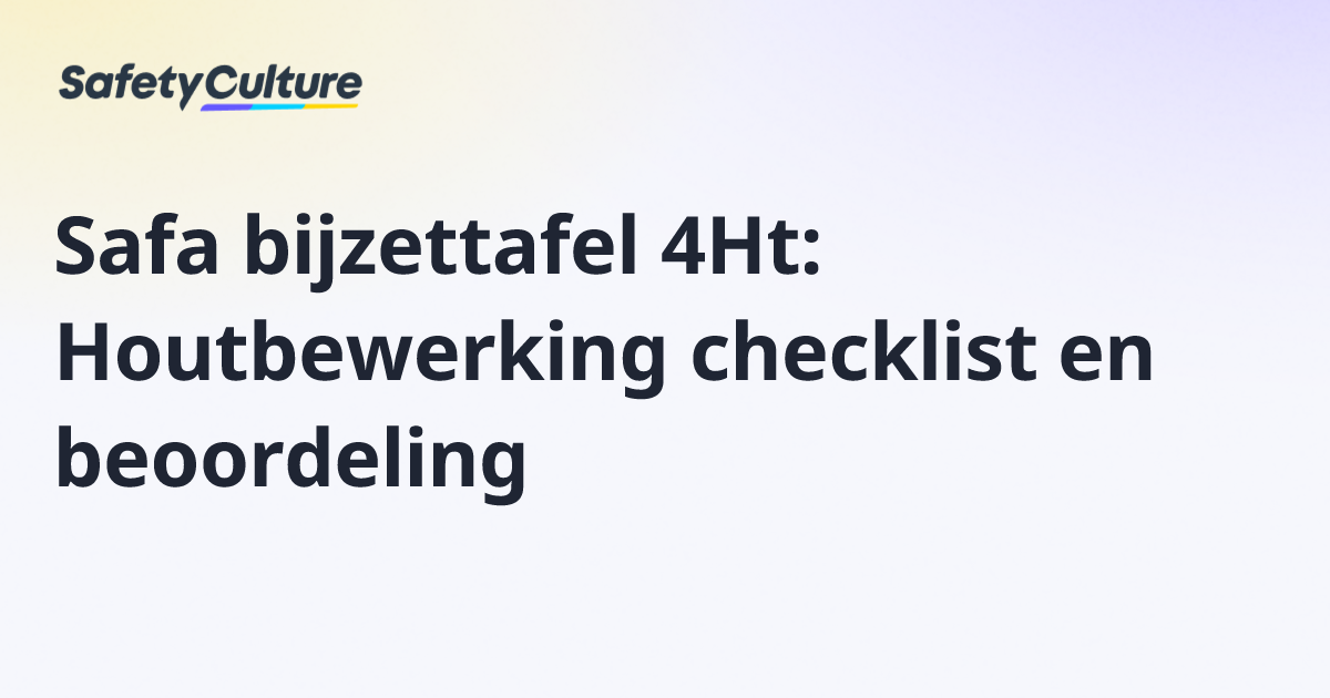 Safa bijzettafel 4Ht: Houtbewerking checklist en beoordeling | Free ...