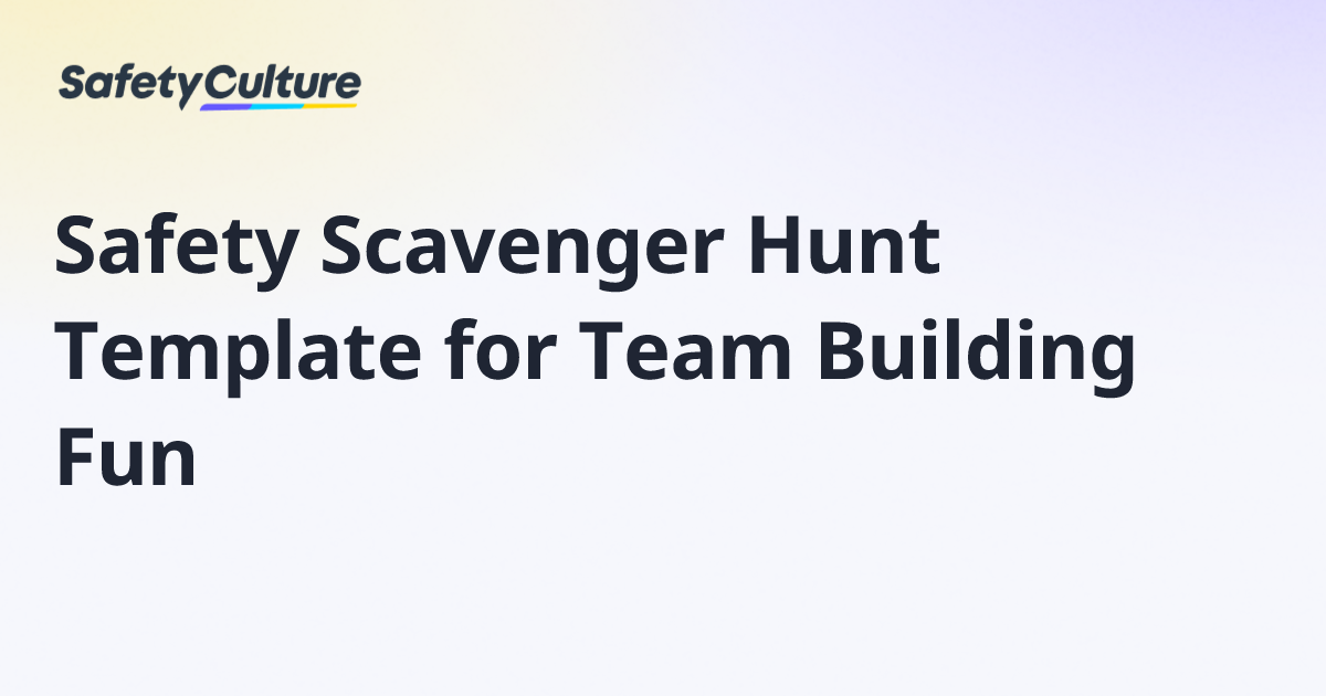 Safety Scavenger Hunt Template for Team Building Fun | Free Template