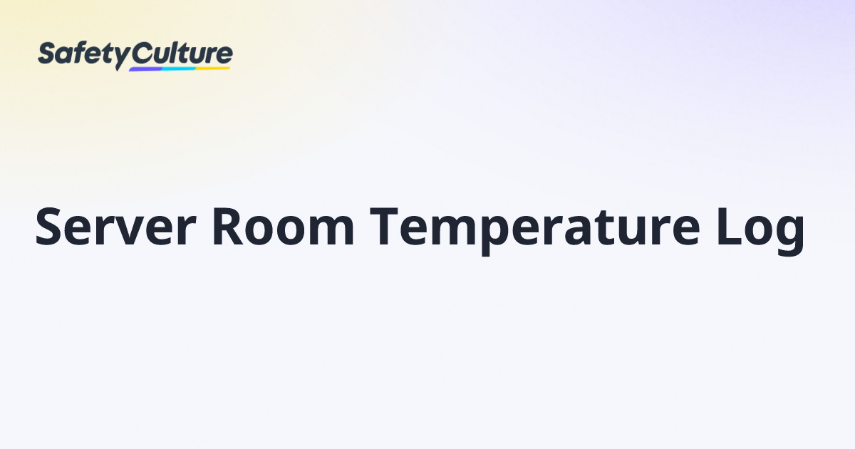 Server Room Temperature Log | Free Template