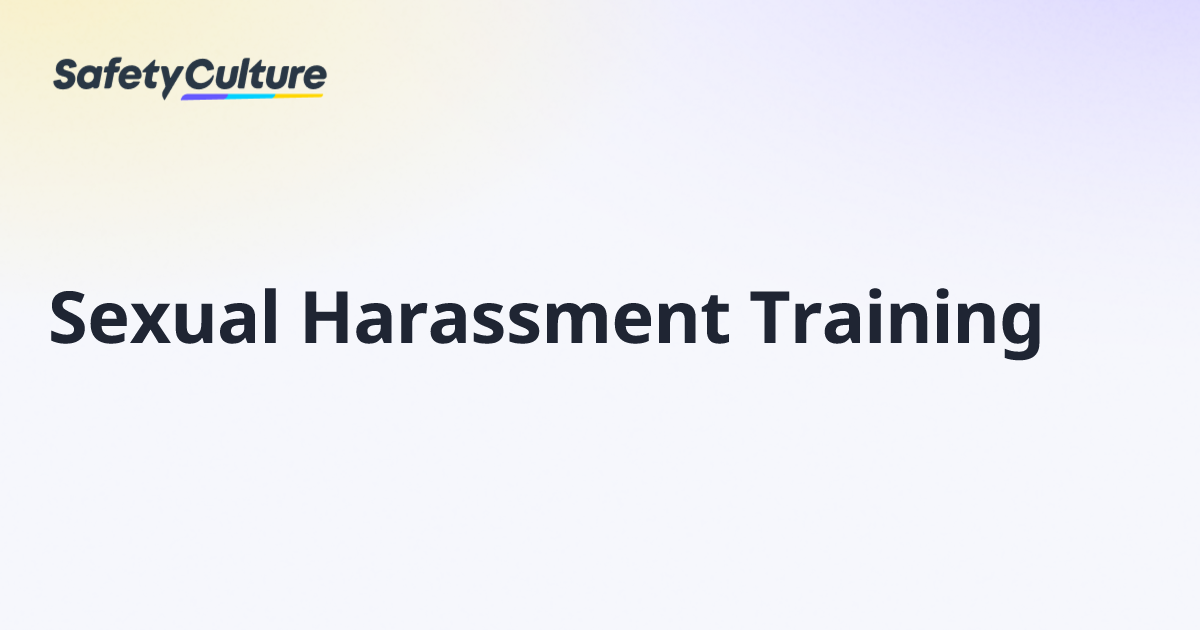 Sexual Harassment Training | Free Course