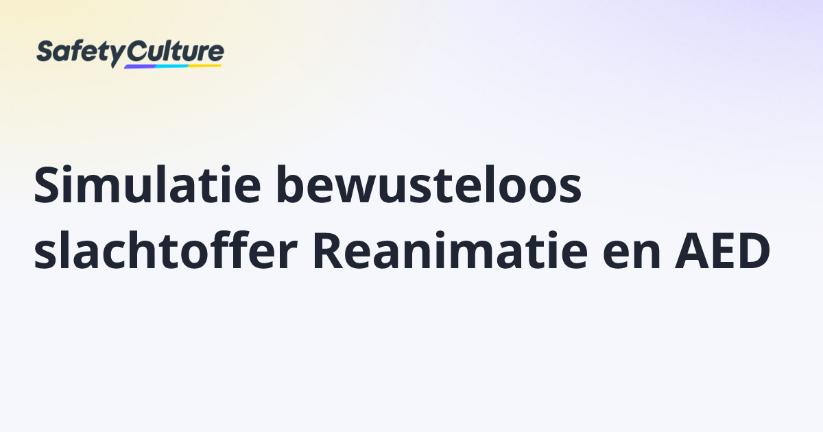 Simulatie bewusteloos slachtoffer Reanimatie en AED | Free Template