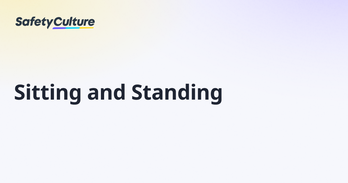 Sitting and Standing | Free Course