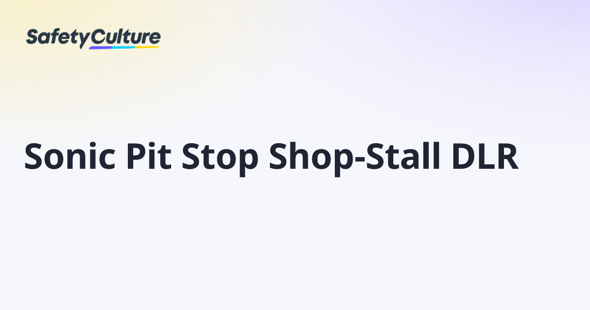 Sonic Pit Stop Shop-Stall DLR | Free Template