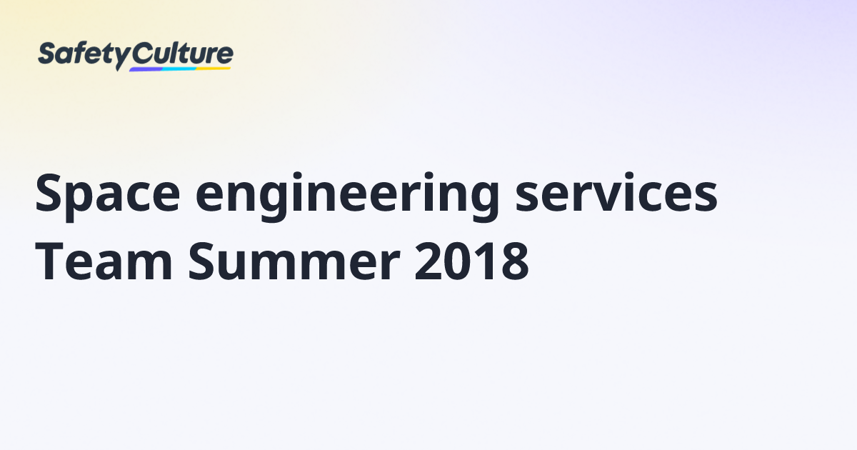 Space engineering services Team Summer 2018 | Free Template