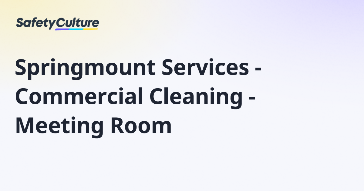 Springmount Services - Commercial Cleaning - Meeting Room | Free Template