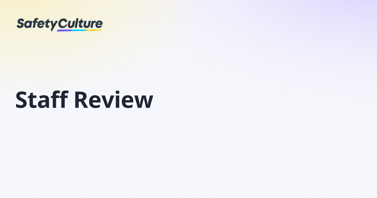 Staff Review | Free Template